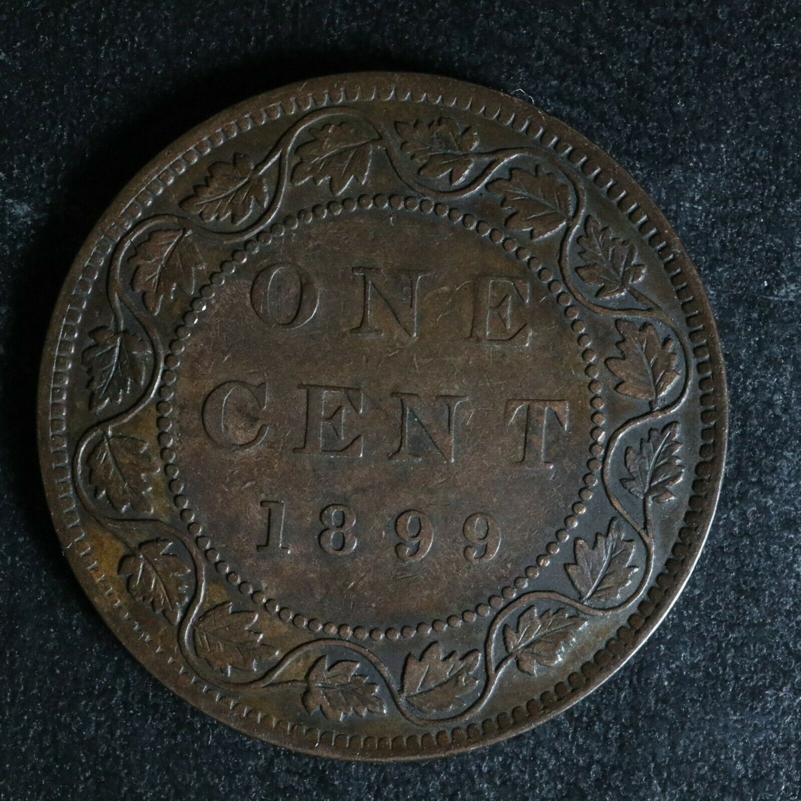 1 Cent 1899 Canada One Penny Copper Large Queen Victoria C VF 30