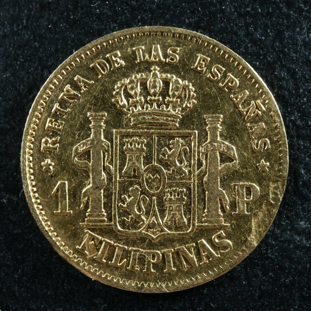 1 peso 1861 Philippines Spanish colonies KM#142 gold Pilipinas ...