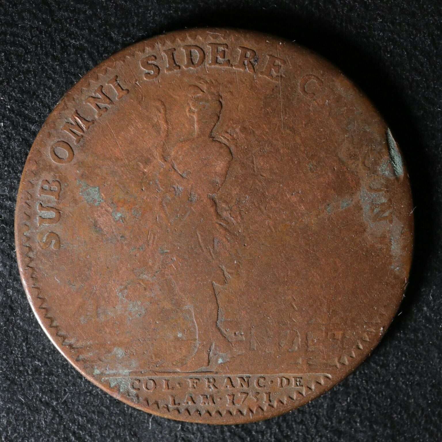 Breton 510 1751 Franco-American original copper jeton token Indian in ...