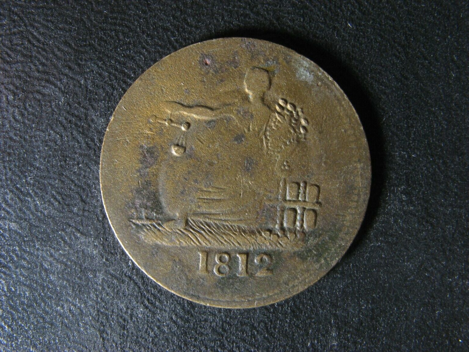 LC-48C2 TF-1b Halfpenny token 1812 Lower Bas Canada Quebec Tiffin ...