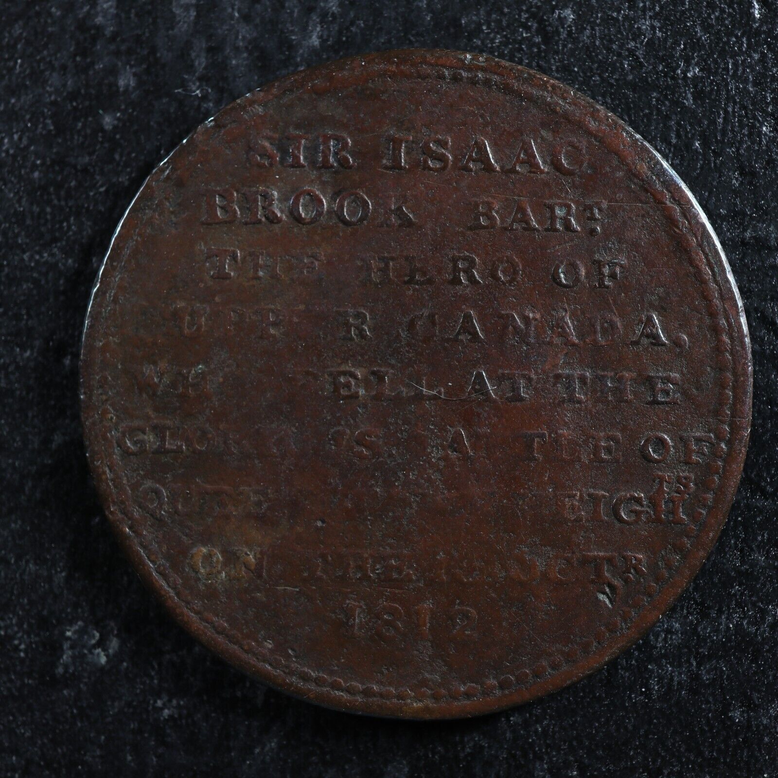 UC-5A1 Upper Canada 1812 token Sir Isaac Brook Brock ship Breton 723 ...