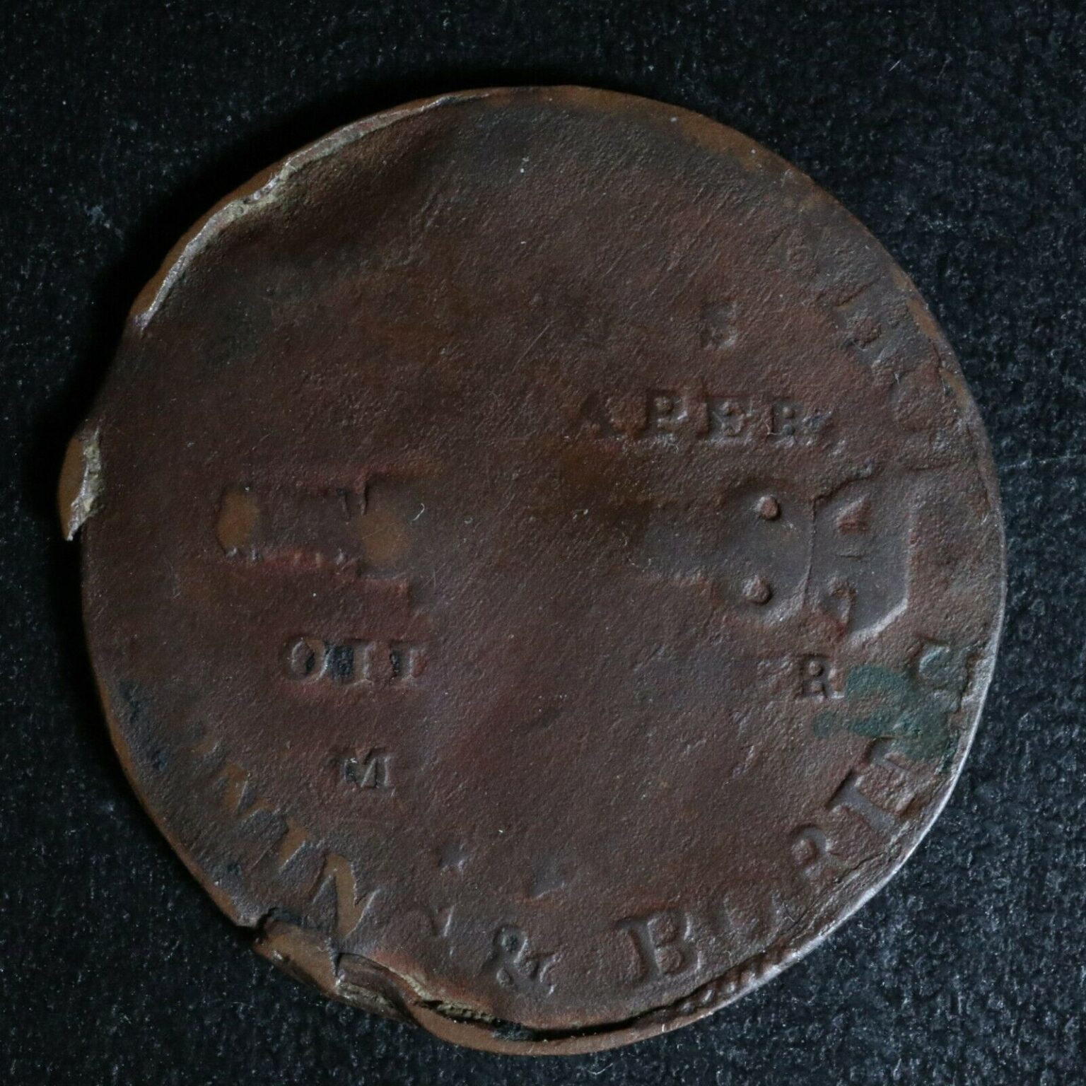 BL-37 Blacksmith token copper Canada 5.56g Wood 33 – Jetons Canada