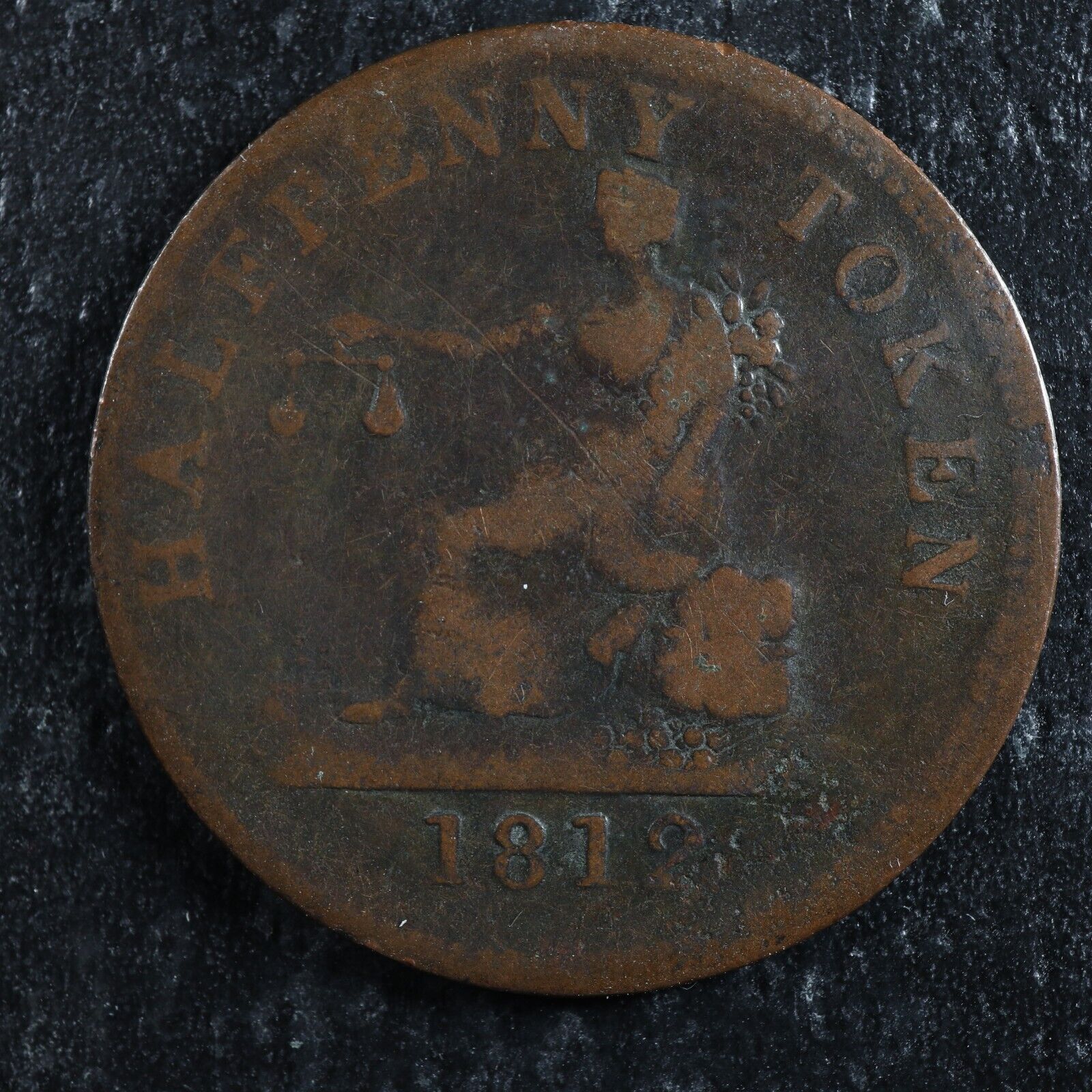 LC-48-24 Halfpenny token 1812 Lower Bas Canada Quebec Tiffin Breton 960 – Jetons Canada