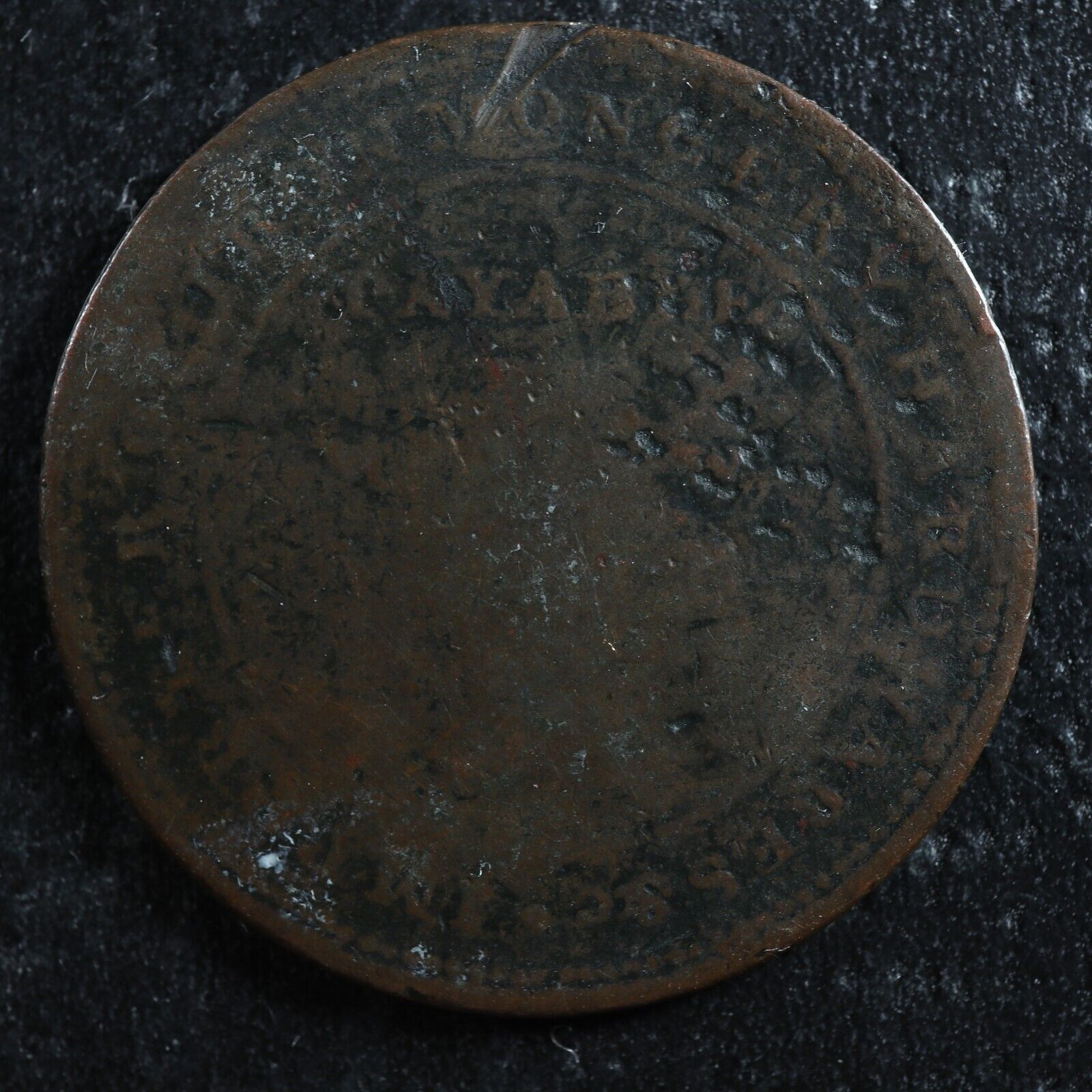 NS-13A1 Halfpenny token 1815 W. White Canada Nova Scotia Halifax Breton ...