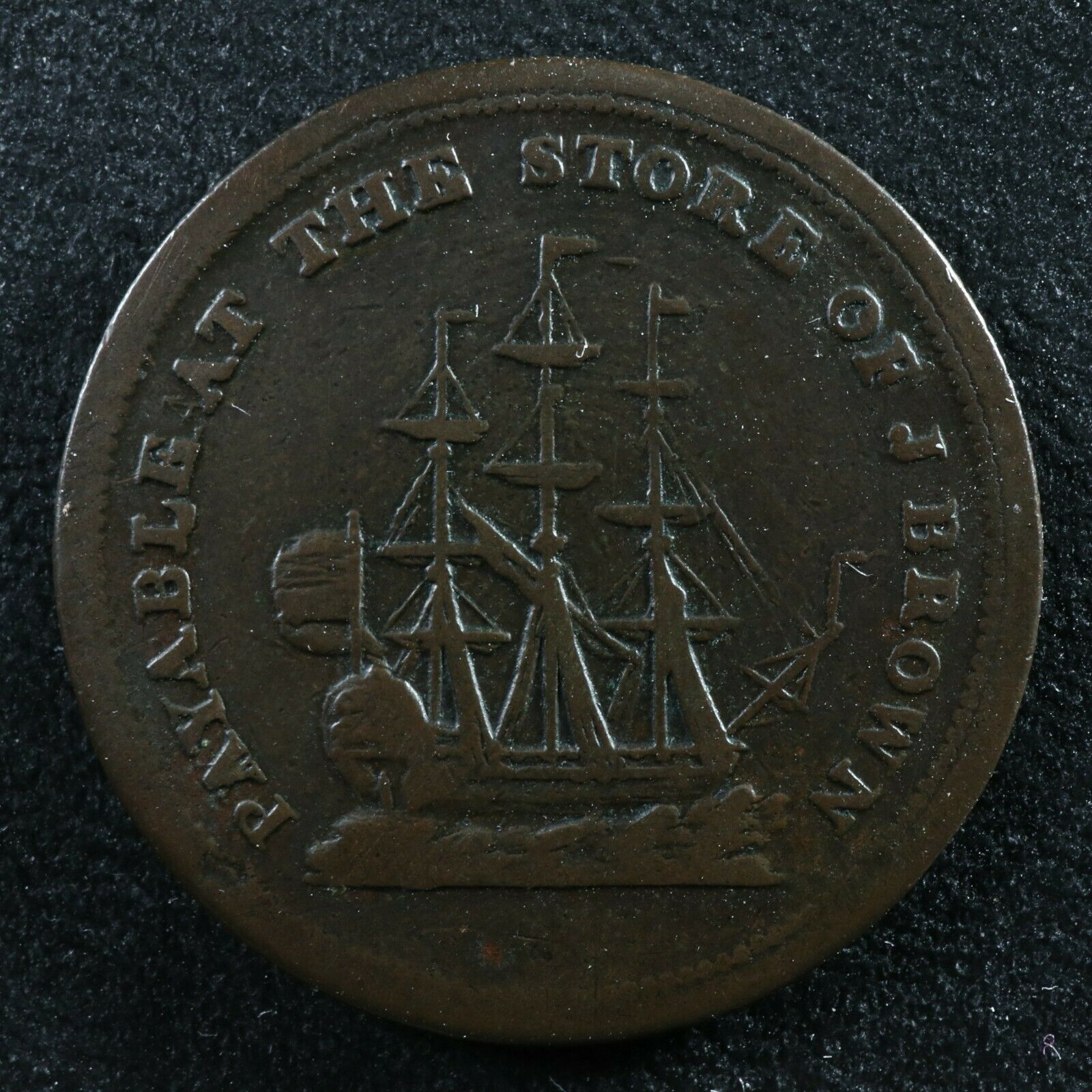 NS-16A1 John Brown token Nova Scotia Canada Thistle Ship Breton 896 ...