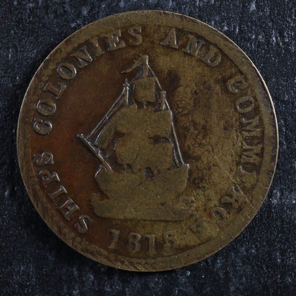 PE-9B2 One Halfpenny 1815 token PEI Canada Ships Colonies & Commerce ...