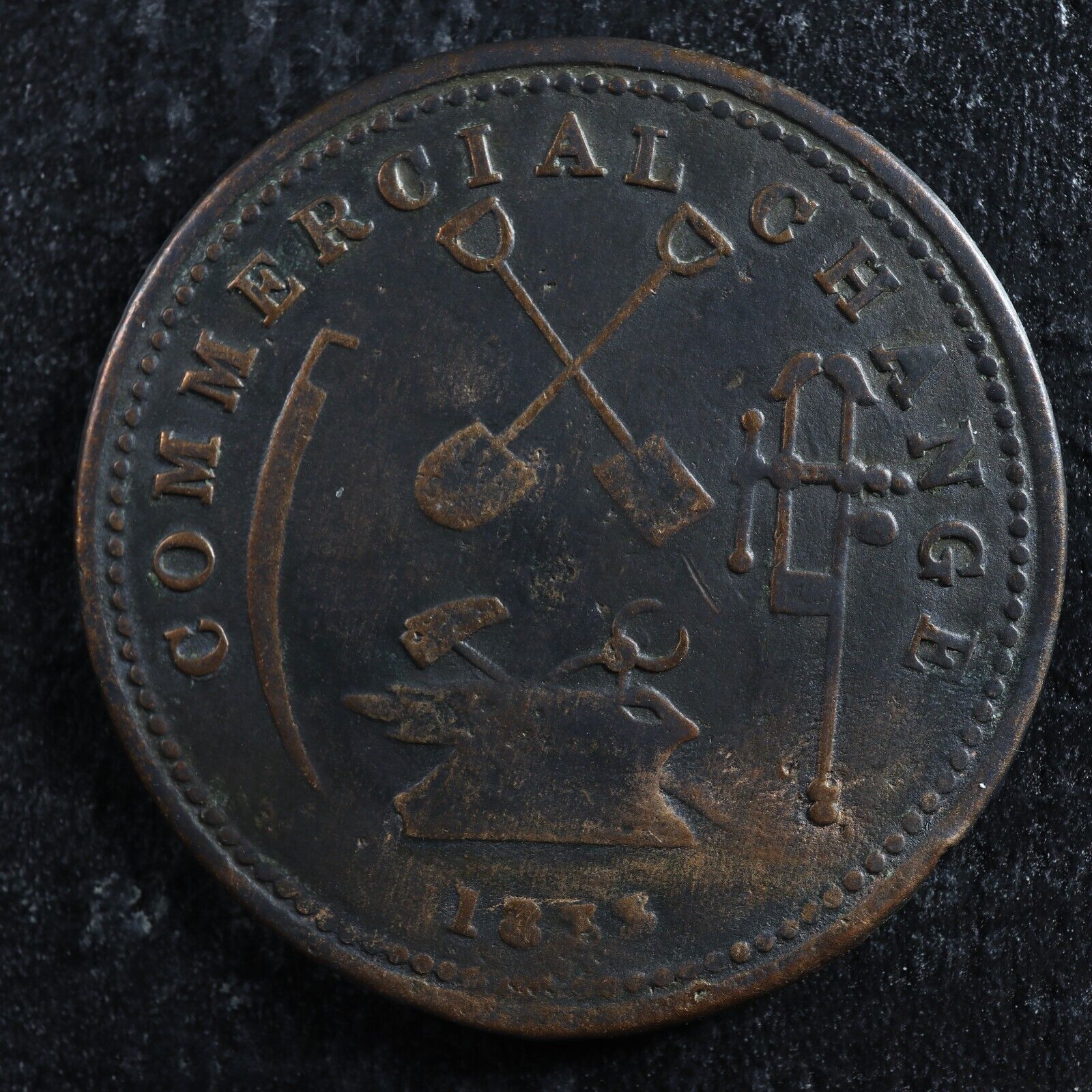UC-13 Halfpenny token 1833 Upper Canada brass Commercial Change ship ...