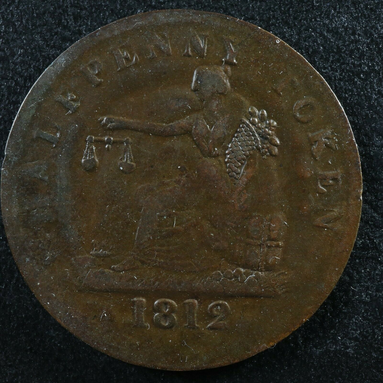 LC-48B2 TF-17 Halfpenny token 1812 Lower Bas Canada Quebec Tiffin Breton 960 – Jetons Canada
