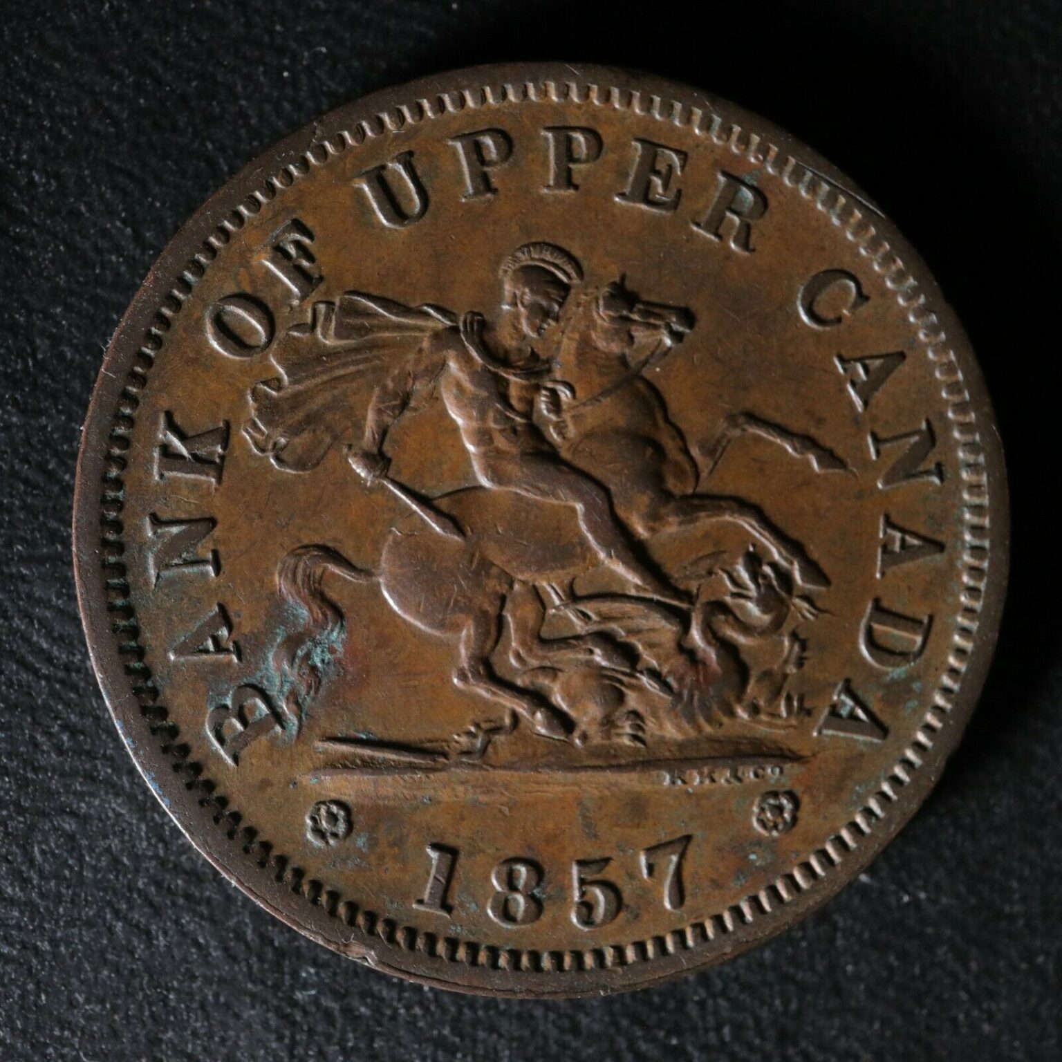 PC-6D One Penny 1857 token Bank of Upper Canada Breton 719 – Jetons Canada