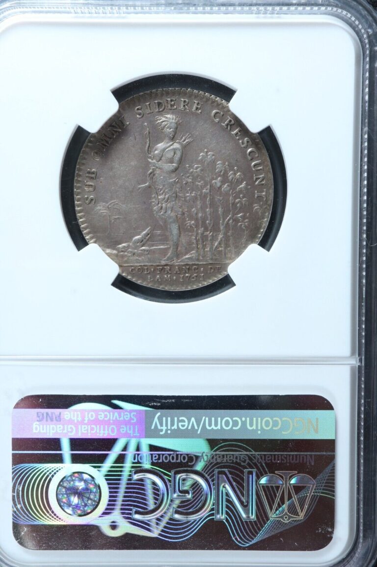 Breton 510 NGC EF-45 1751 Franco-American original silver Jeton Indian ...