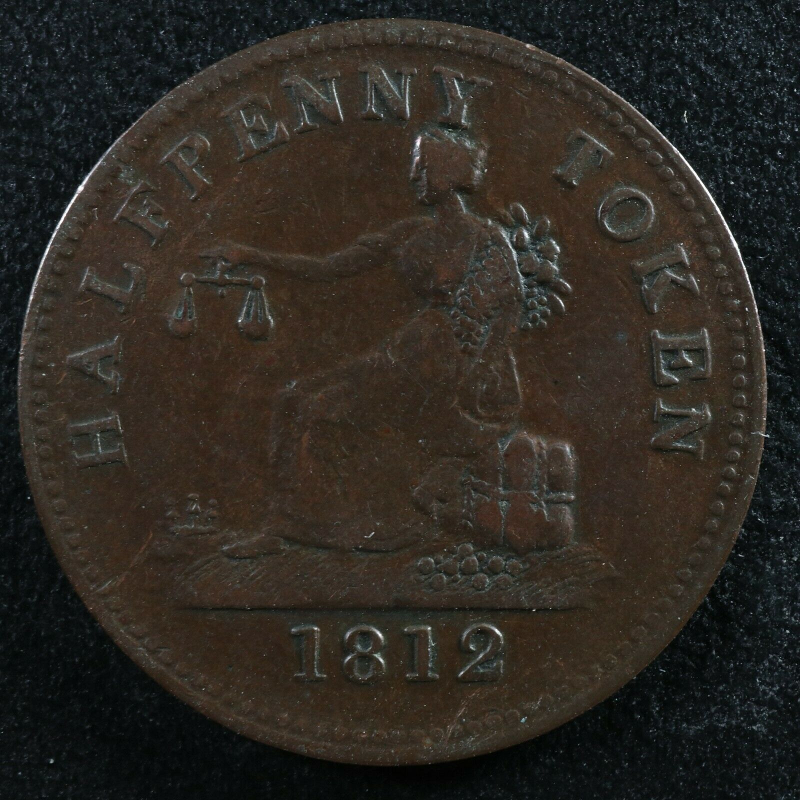 LC-48A1 Halfpenny token 1812 Lower Bas Canada Quebec Tiffin Breton 960 – Jetons Canada