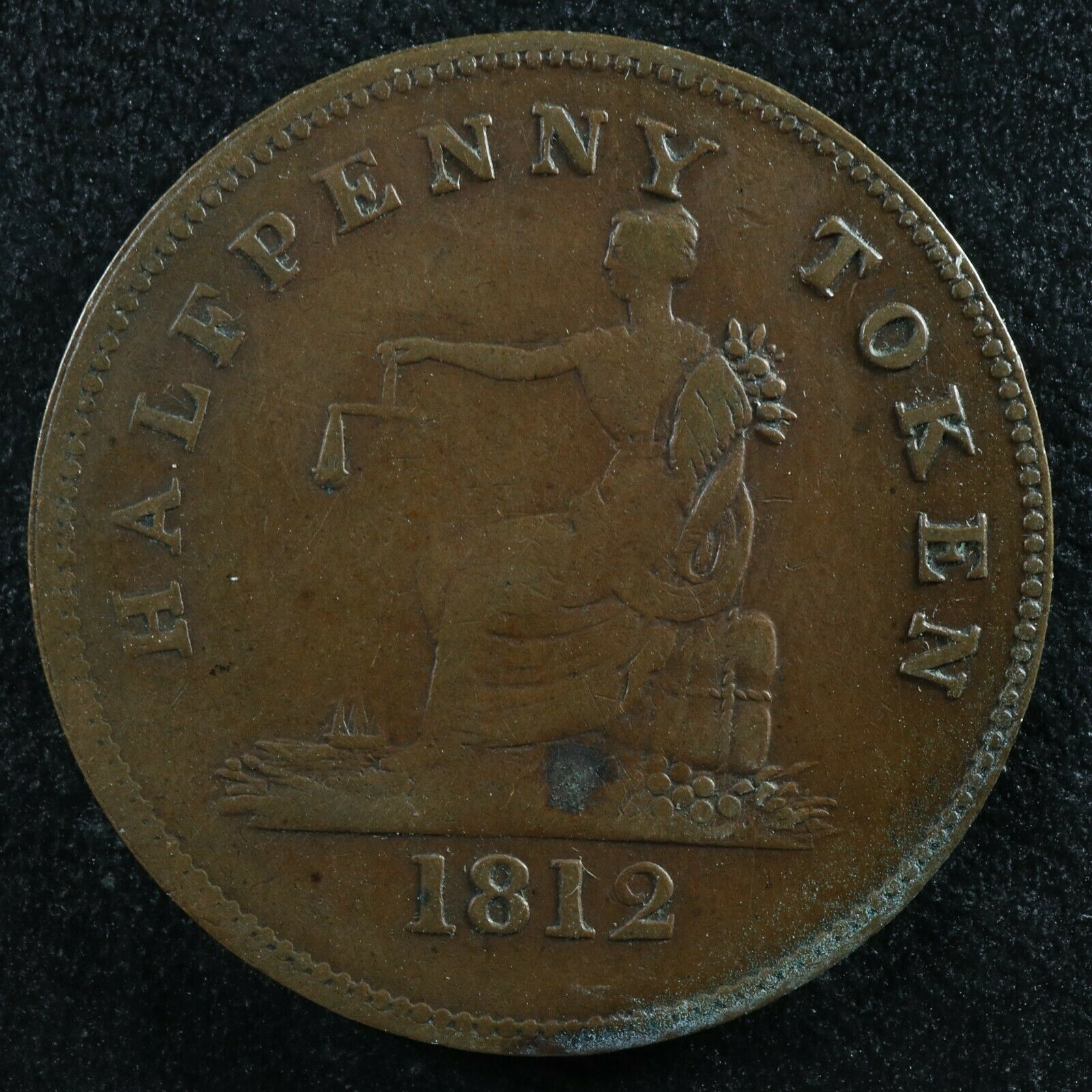 LC-48B1 TF-14 Halfpenny token 1812 Lower Bas Canada Quebec Tiffin Breton 960 – Jetons Canada