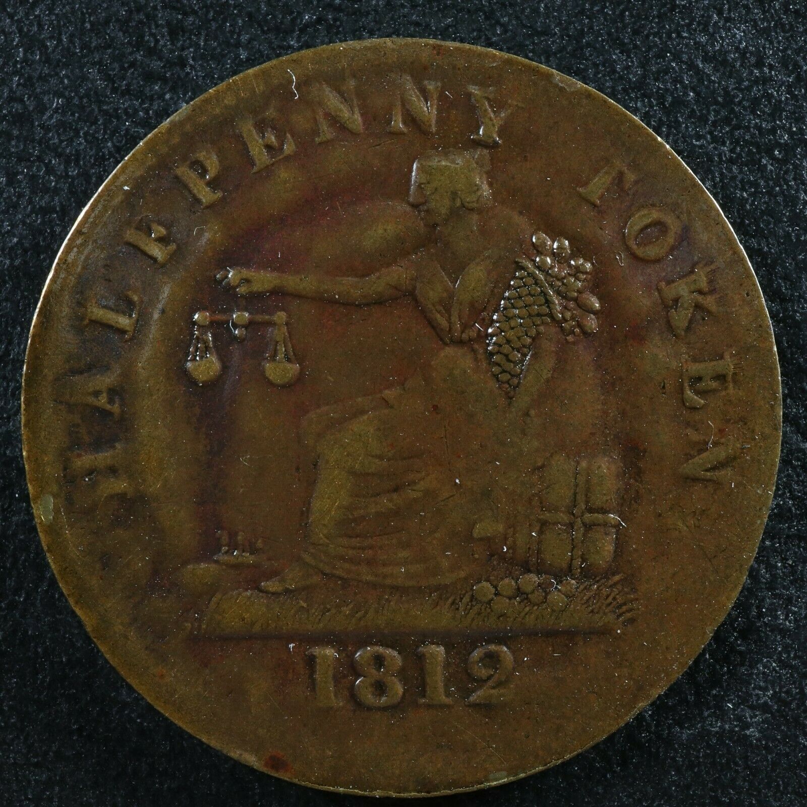 LC-48B2 TF-17 Halfpenny token 1812 Lower Bas Canada Quebec Tiffin Breton 960 – Jetons Canada