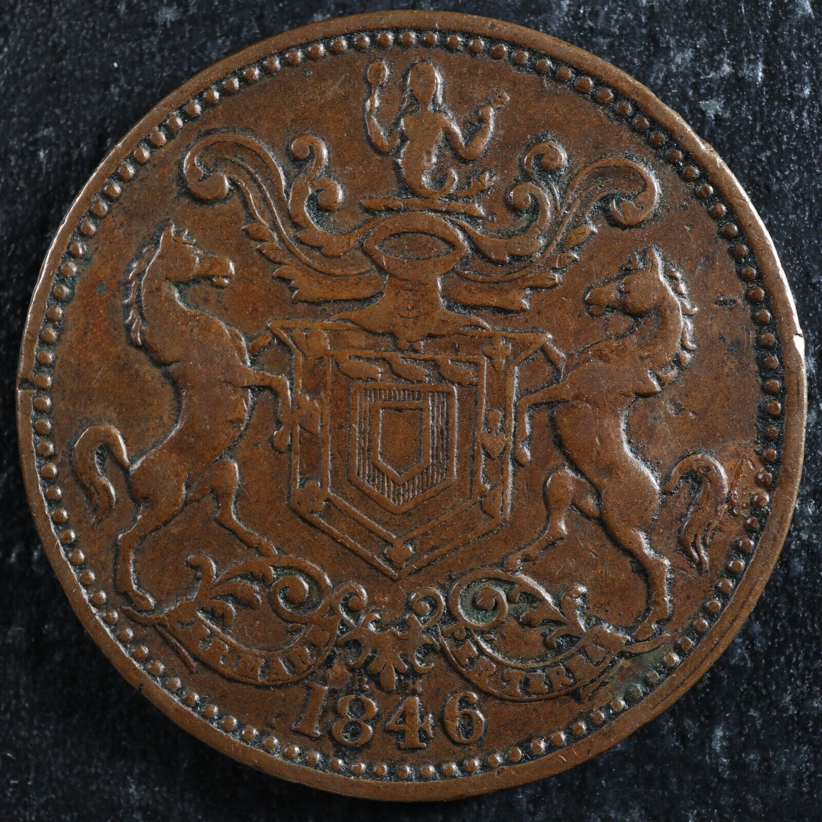 NF-1C1 Rutherford Bros. 1846 Newfoundland Canada token NFLD Breton 953 ...