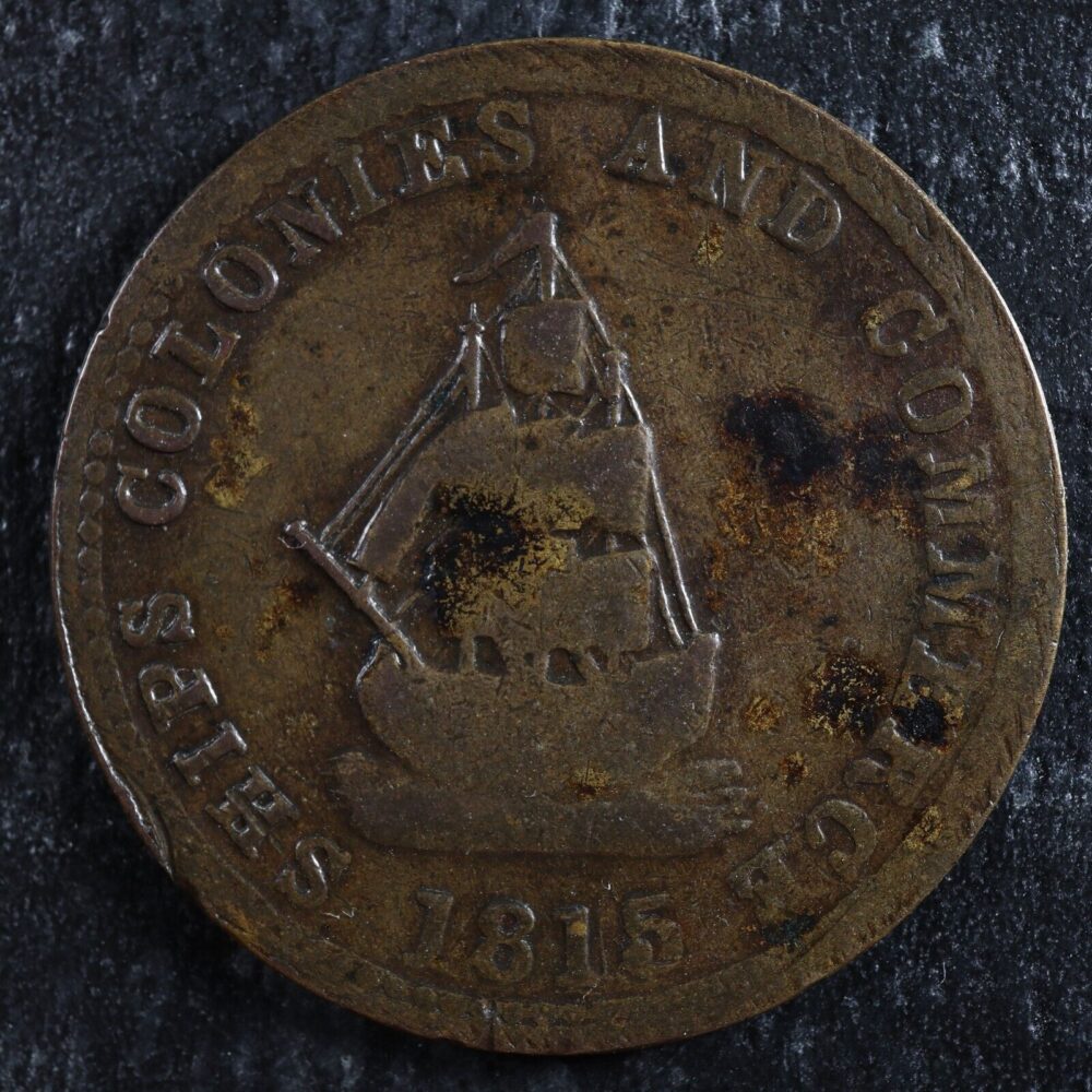 PE-9B2 One Halfpenny 1815 token PEI Canada Ships Colonies & Commerce ...