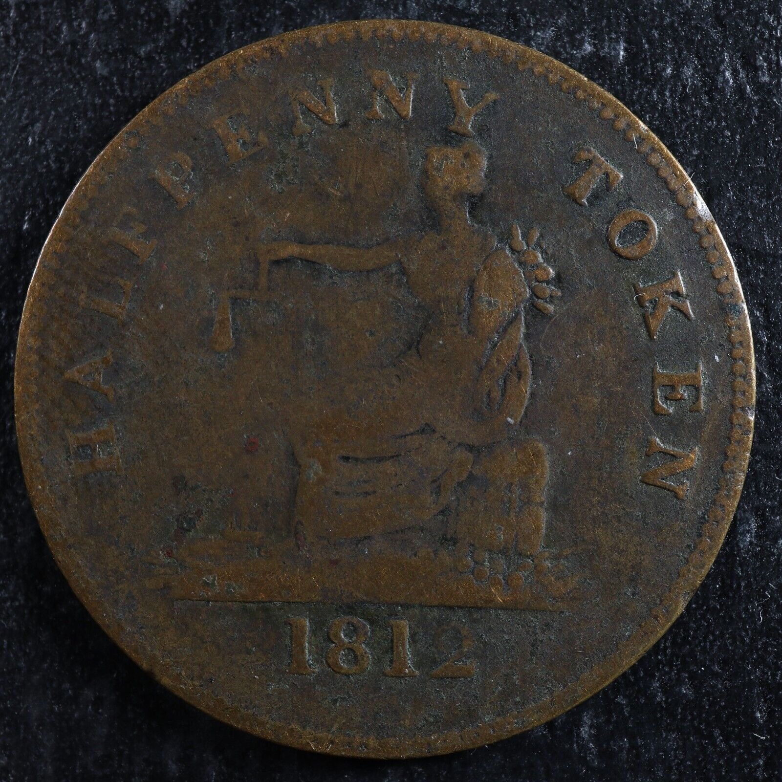 LC-48-14 Halfpenny token 1812 Lower Bas Canada Quebec Tiffin Breton 960 – Jetons Canada