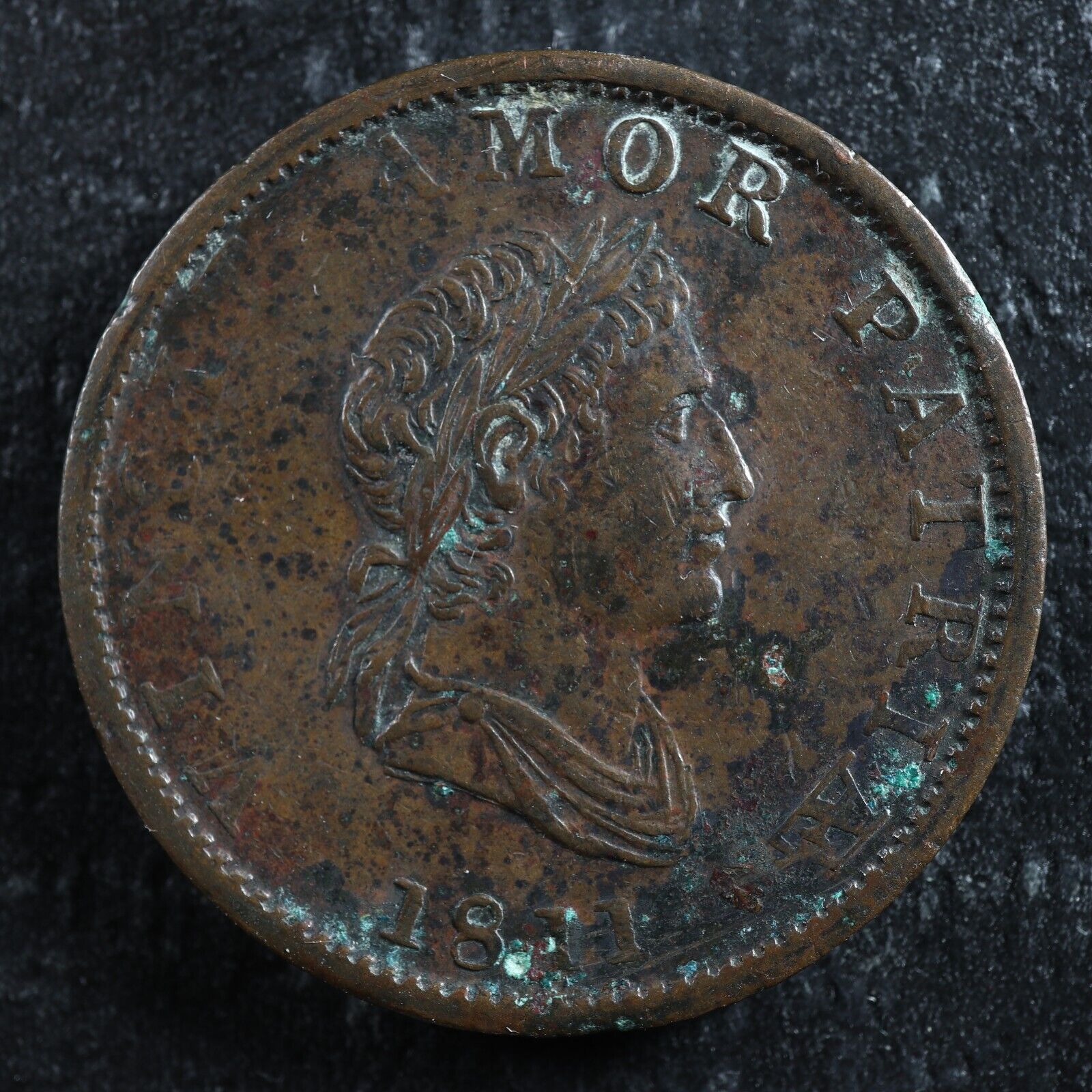 Halfpenny 1811 token British Copper Company VINCIT AMOR PATRIÆ Withers ...
