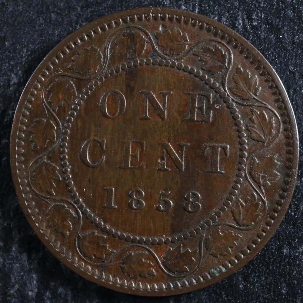 1 cent 1858 Canada one large penny Queen Victoria c ¢ VF-20 – Jetons Canada