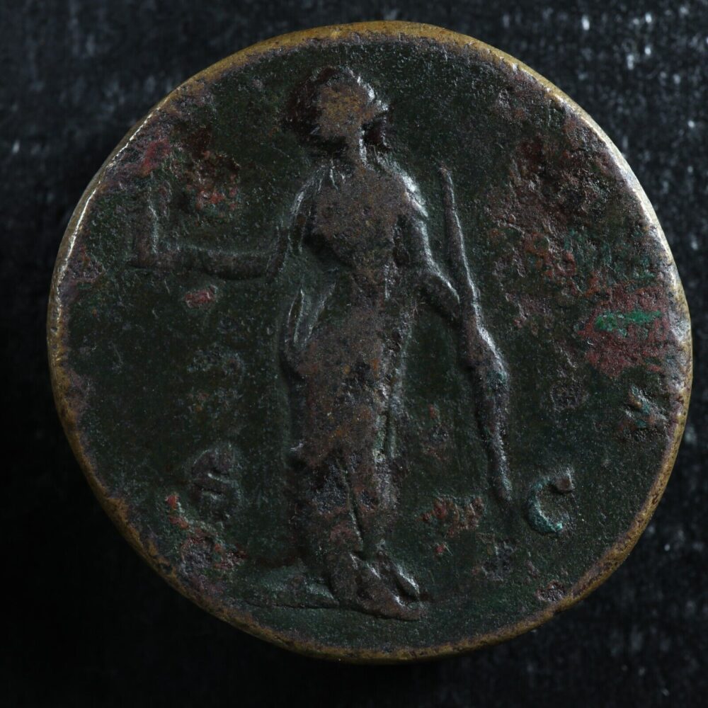 Faustina Major Sestertius 141 Rome RIC 1124 Vesta Sesterce Faustine I ...
