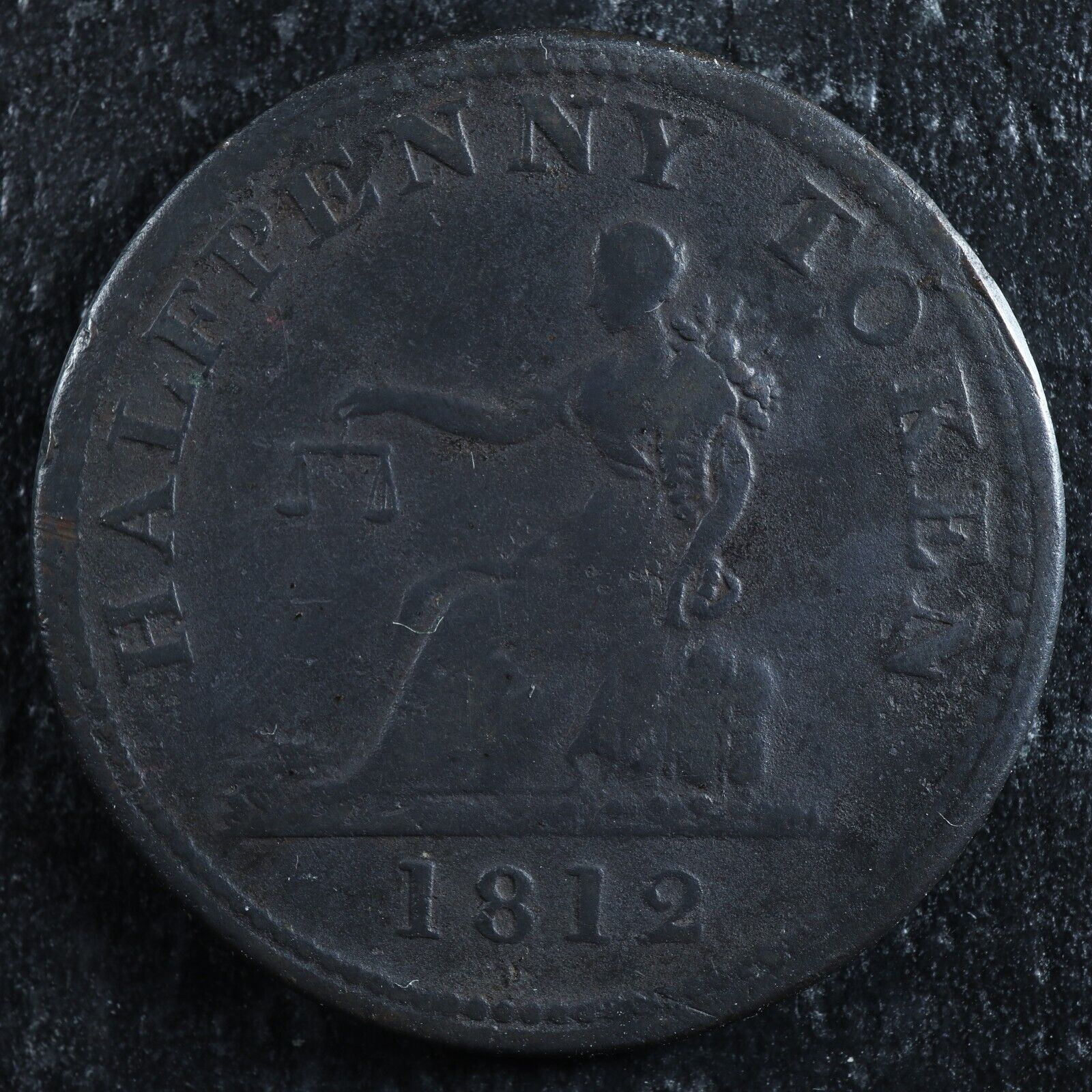 LC-46A1 Halfpenny token 1812 Lower Bas Canada Quebec Tiffin Breton 960 – Jetons Canada