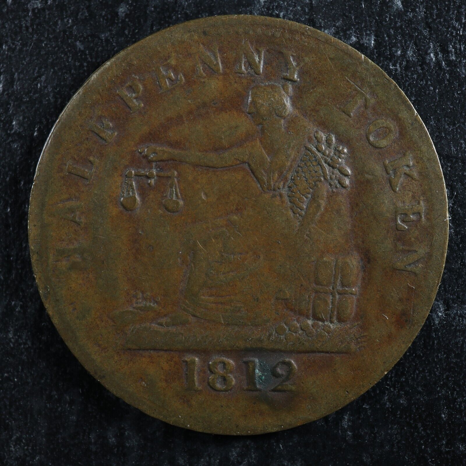 LC-48-17 Halfpenny token 1812 Lower Bas Canada Quebec Tiffin Breton 960 – Jetons Canada